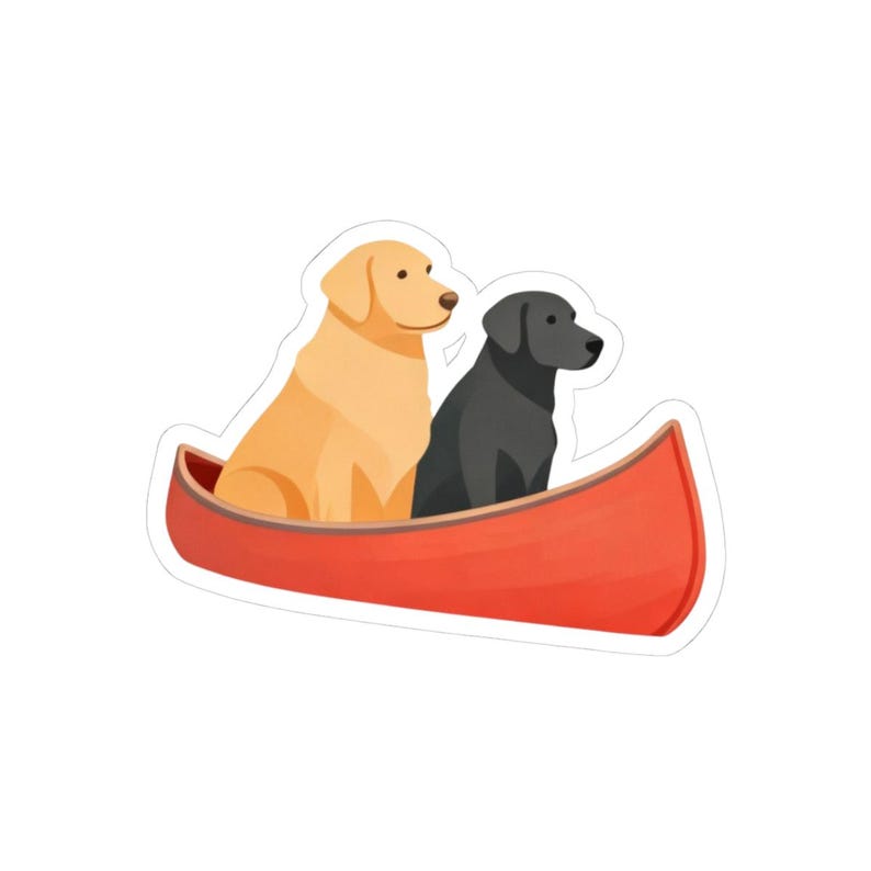 Dog Canoe Sticker - Golden Retriever Black Lab Vinyl Decal - Outdoor ...