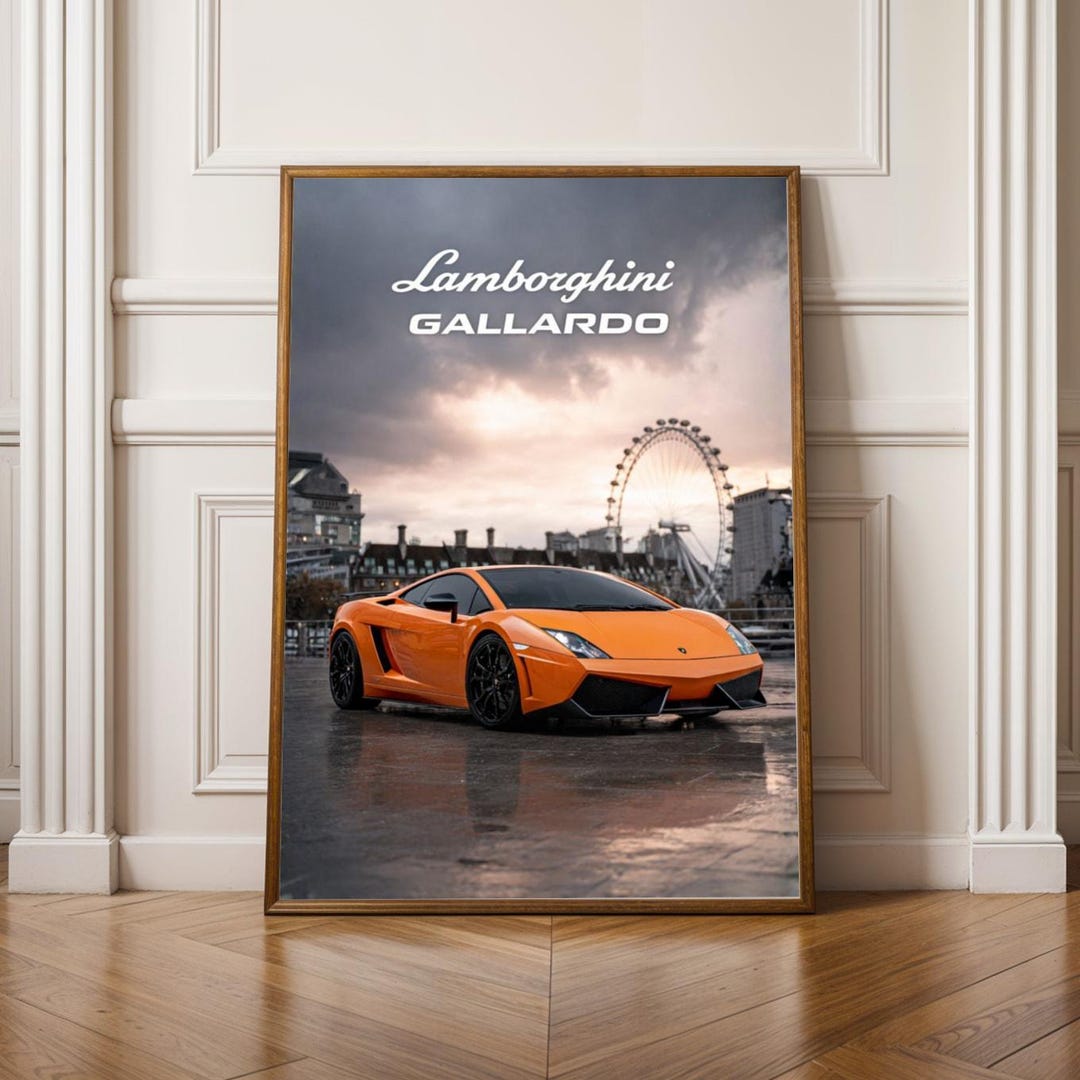 Lamborghini Gallardo Wall Art Print | Orange Supercar Poster | London ...