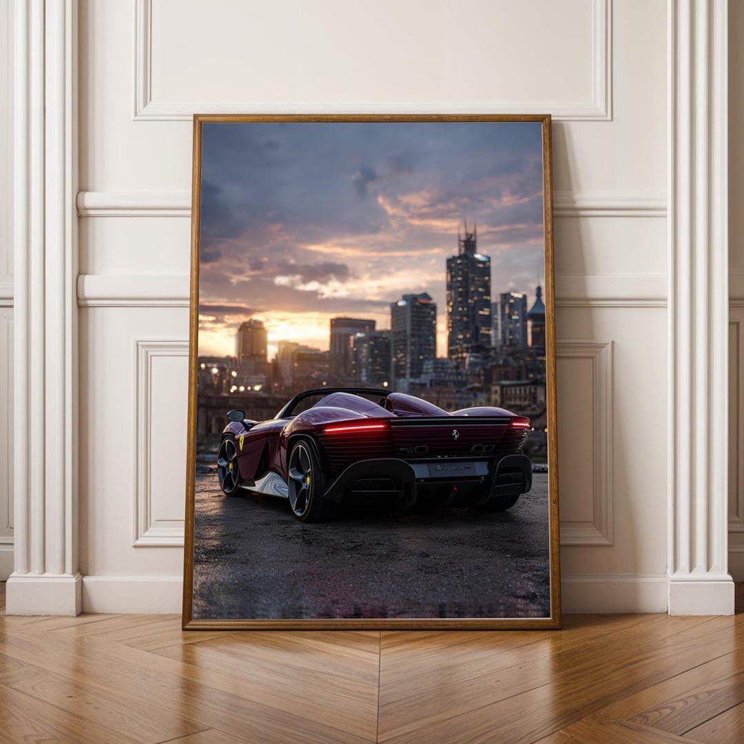 Ferrari Daytona SP3 Wall Art Print, Rear View Ferrari Hypercar, Icona ...