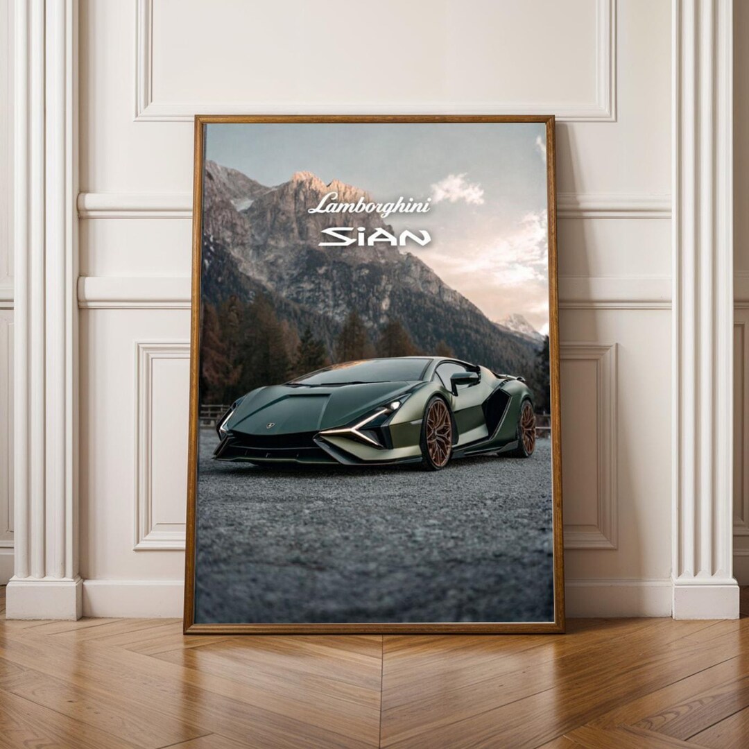 Lamborghini Sián Mountain Poster | Exotic Hypercar Wall Art | Luxury ...