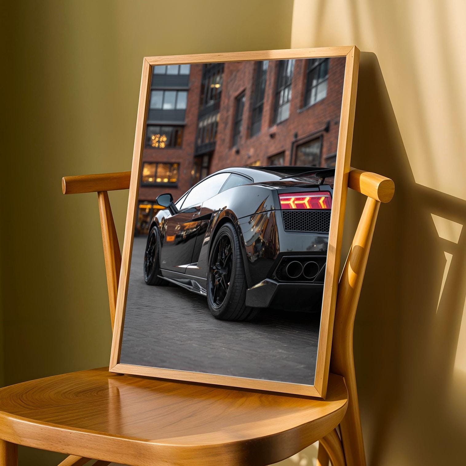 Black Lamborghini Gallardo Poster | Supercar Photo Print | City Street ...