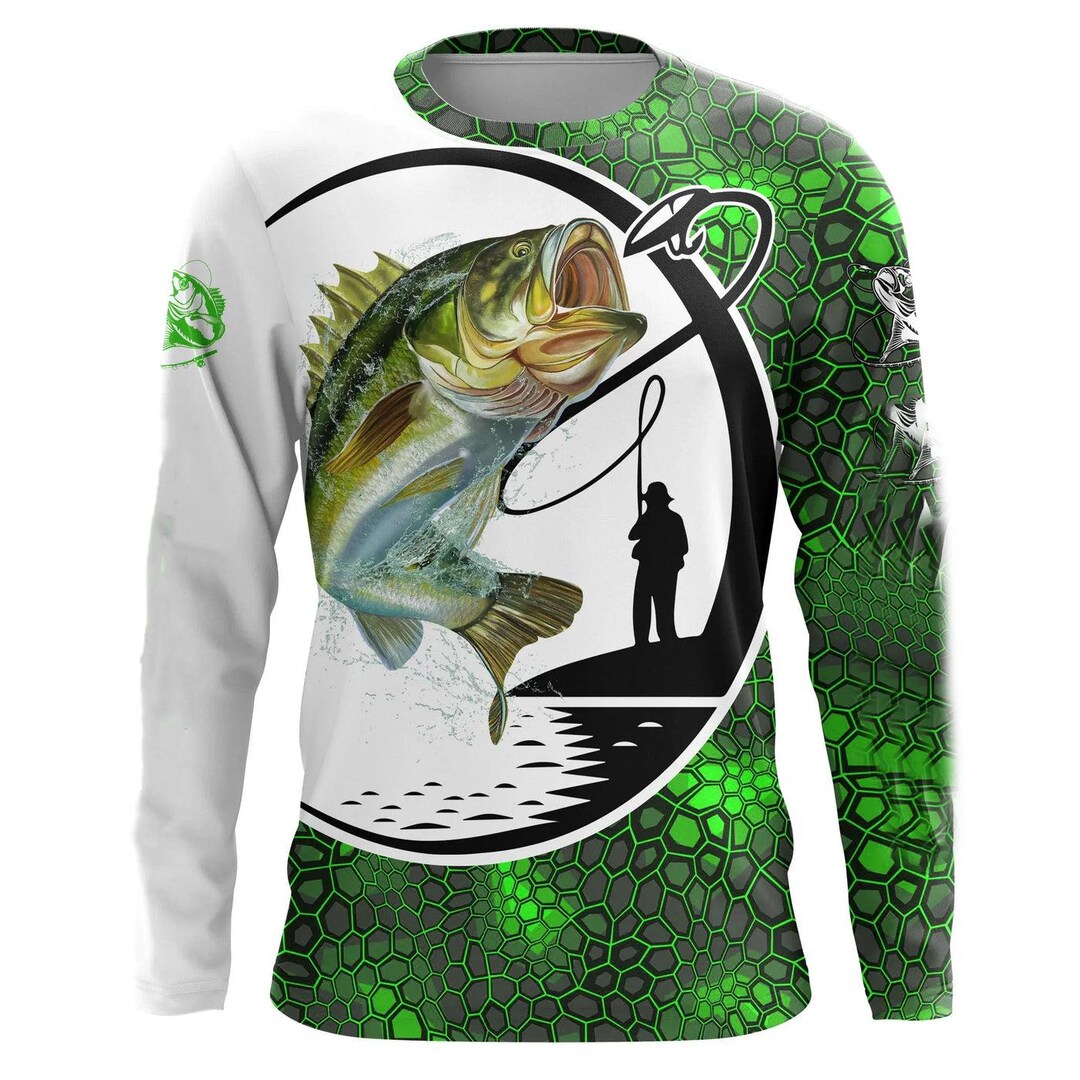 Custom Fishing Long Sleeve Shirt, Personalized Angler T Shirt, Bass ...