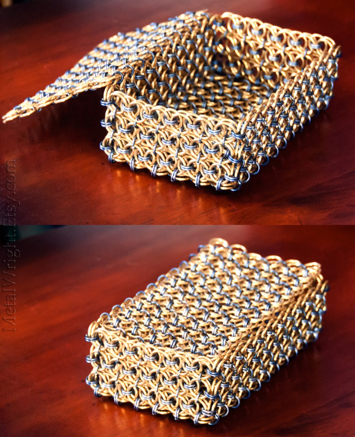Brass Chainmail Box With Lid Etsy