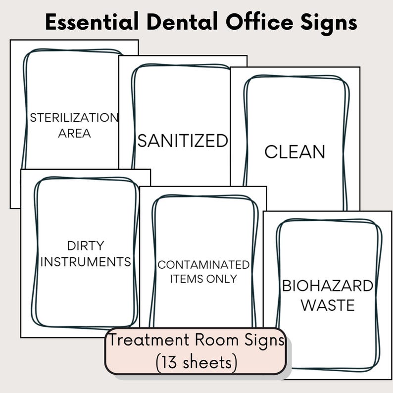 Dental Medical Office Printable Signs PDF, Printable Dentist ...