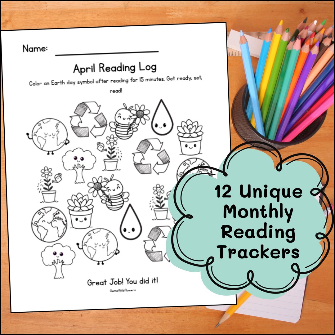 Kids Reading Log Tracker, Kindergarten Monthly Reading Tracker ...