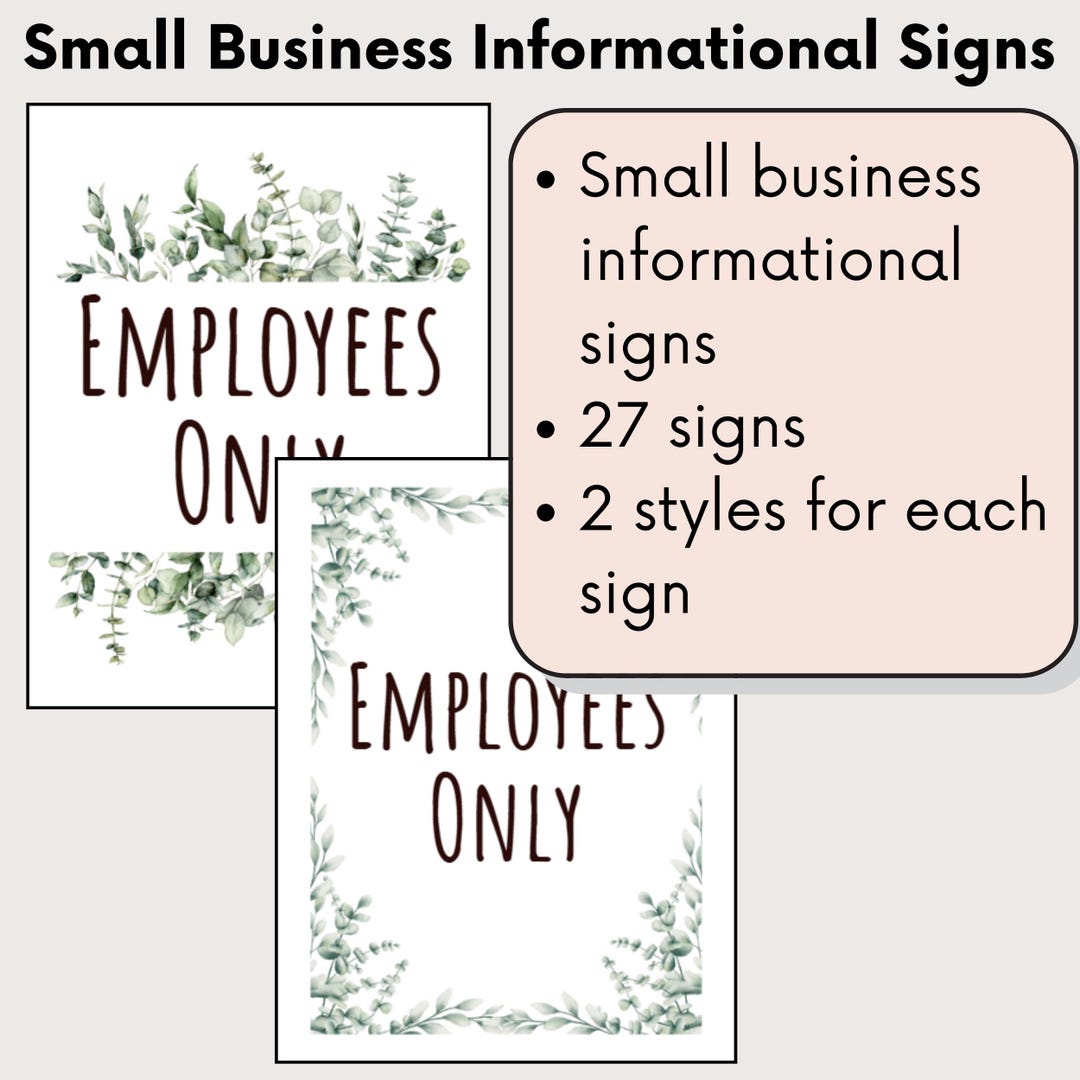 Office Shop Small Business Retail Printable Signs, Professional ...