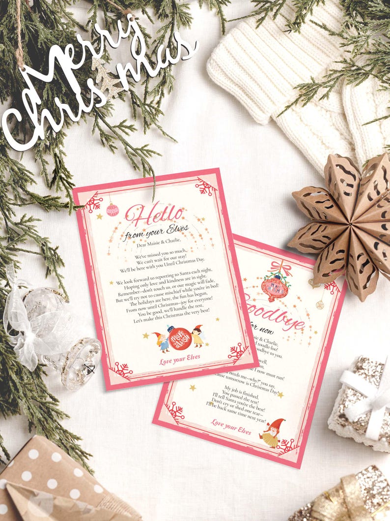 Editable Elf Welcome & Goodbye Letter Set, Christmas Elf Arrival and ...