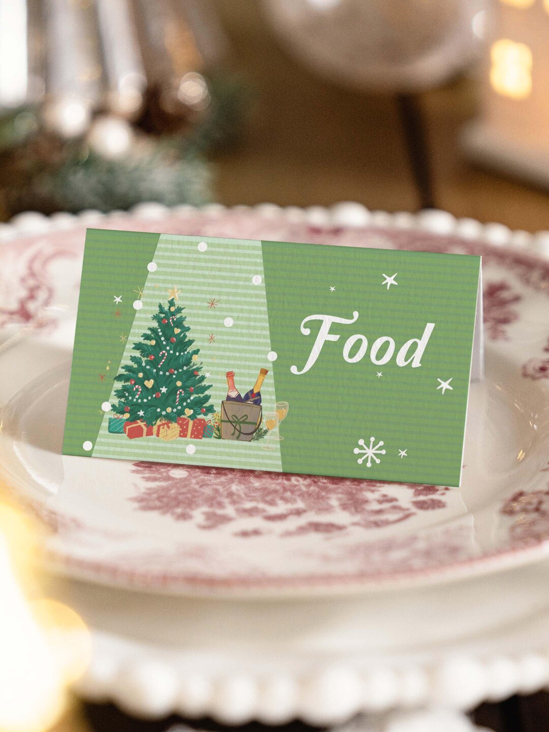 Editable Christmas Food Label Template, Christmas Food Tent Cards ...