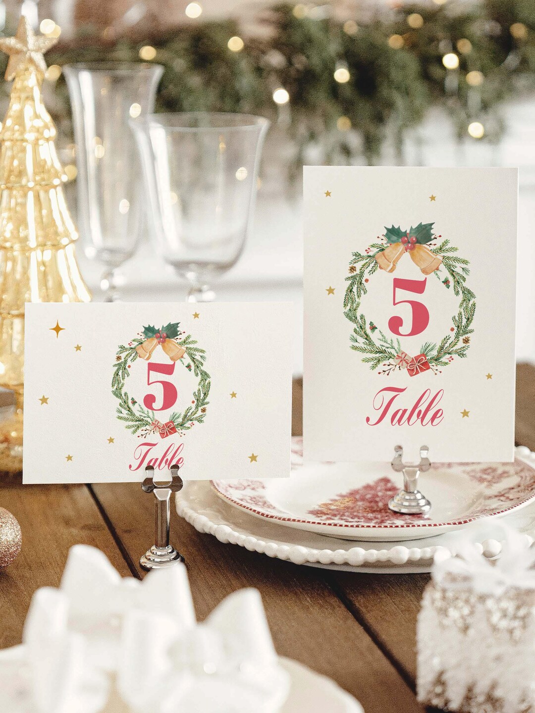 Editable Christmas Party Table Numbers Printable Holiday Table Numbers ...