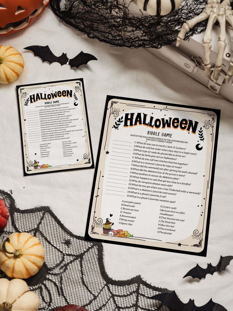 Halloween Party Games Halloween Riddle Game Activity for Adult Party ...