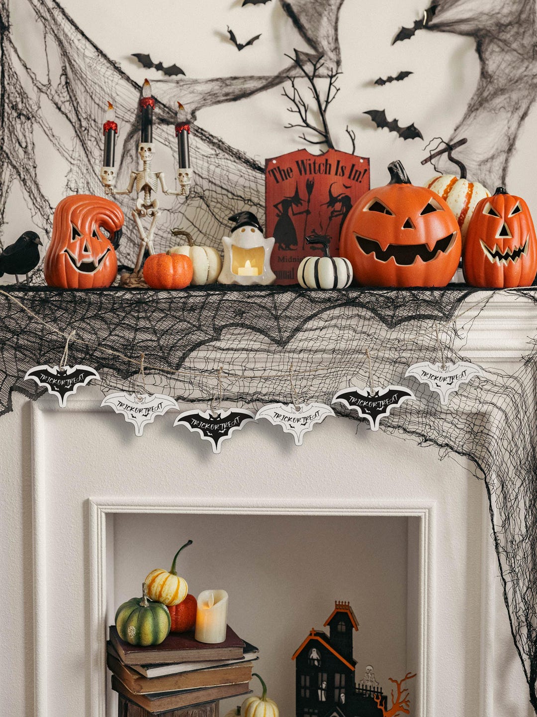 Spooky Bat Bunting Banner Digital Download, Halloween Party Decor ...