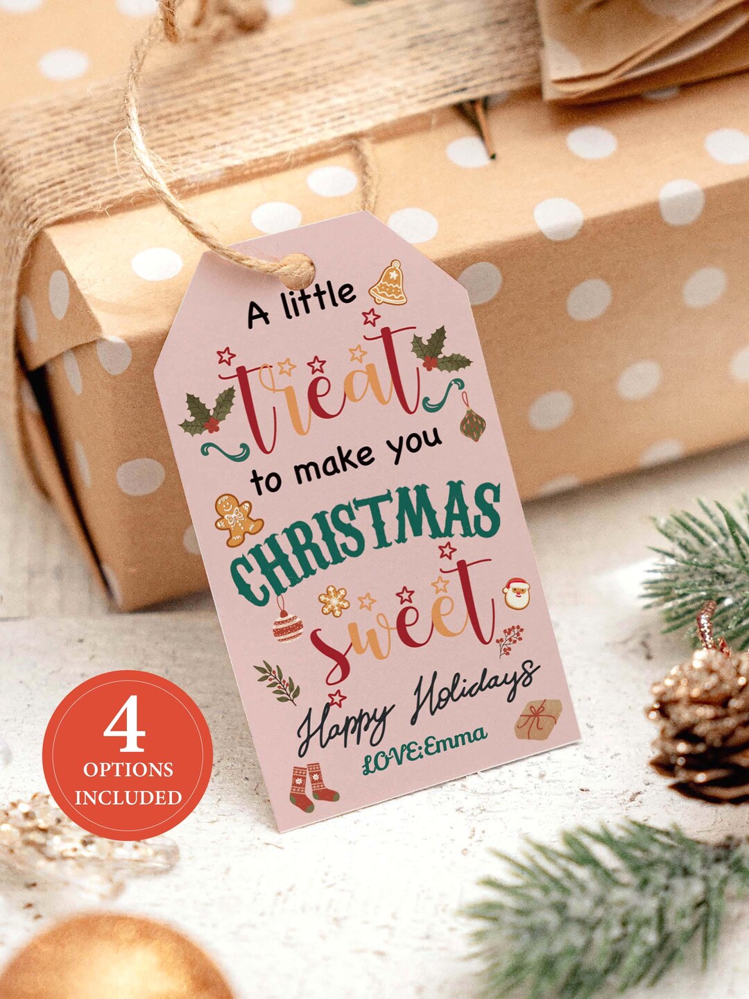 Editable Christmas Treat Tags for Class Gifts Holiday Party Printable ...