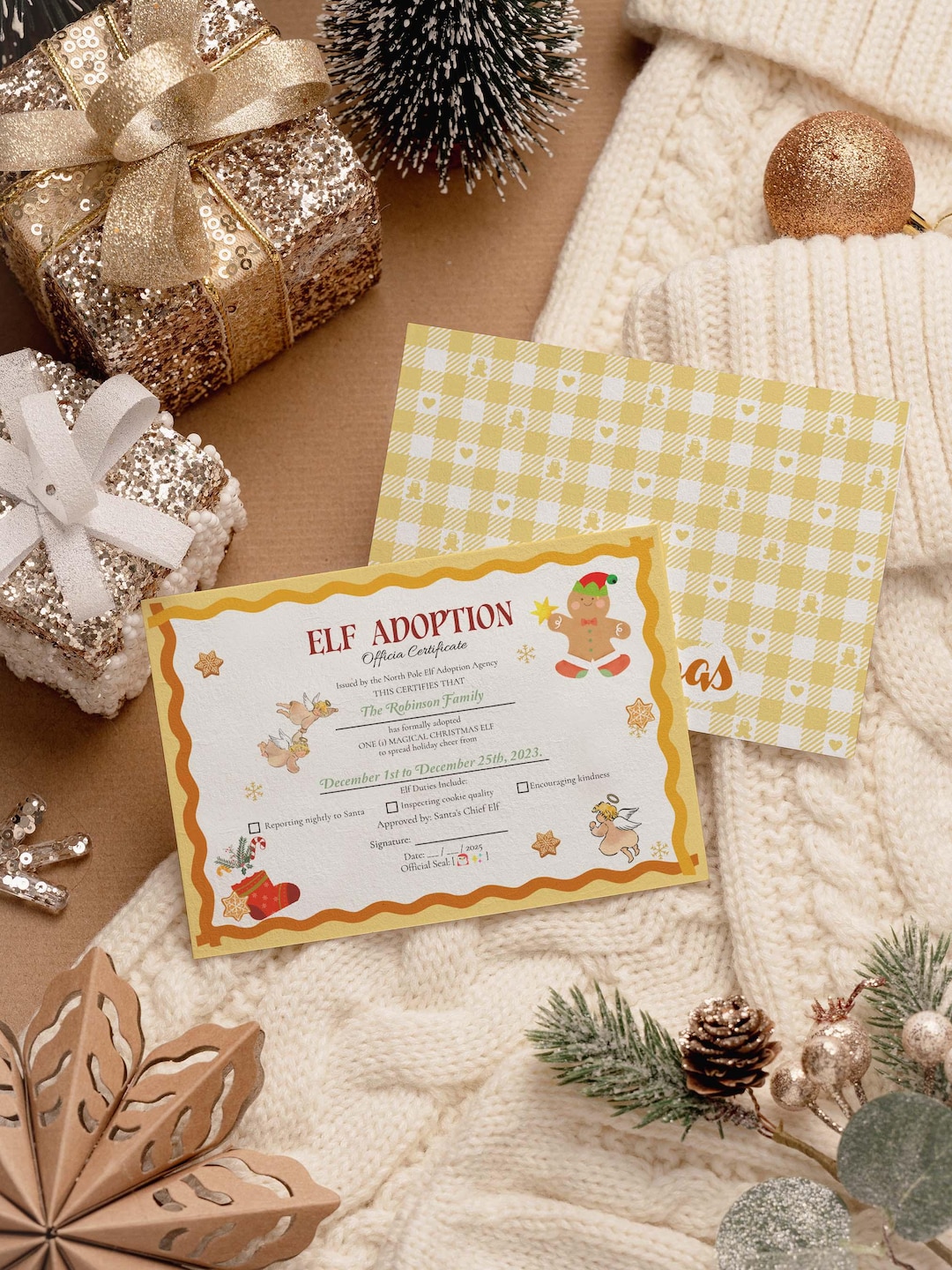 Editable Elf Adoption Certificate Printable Elf Adoption Template ...