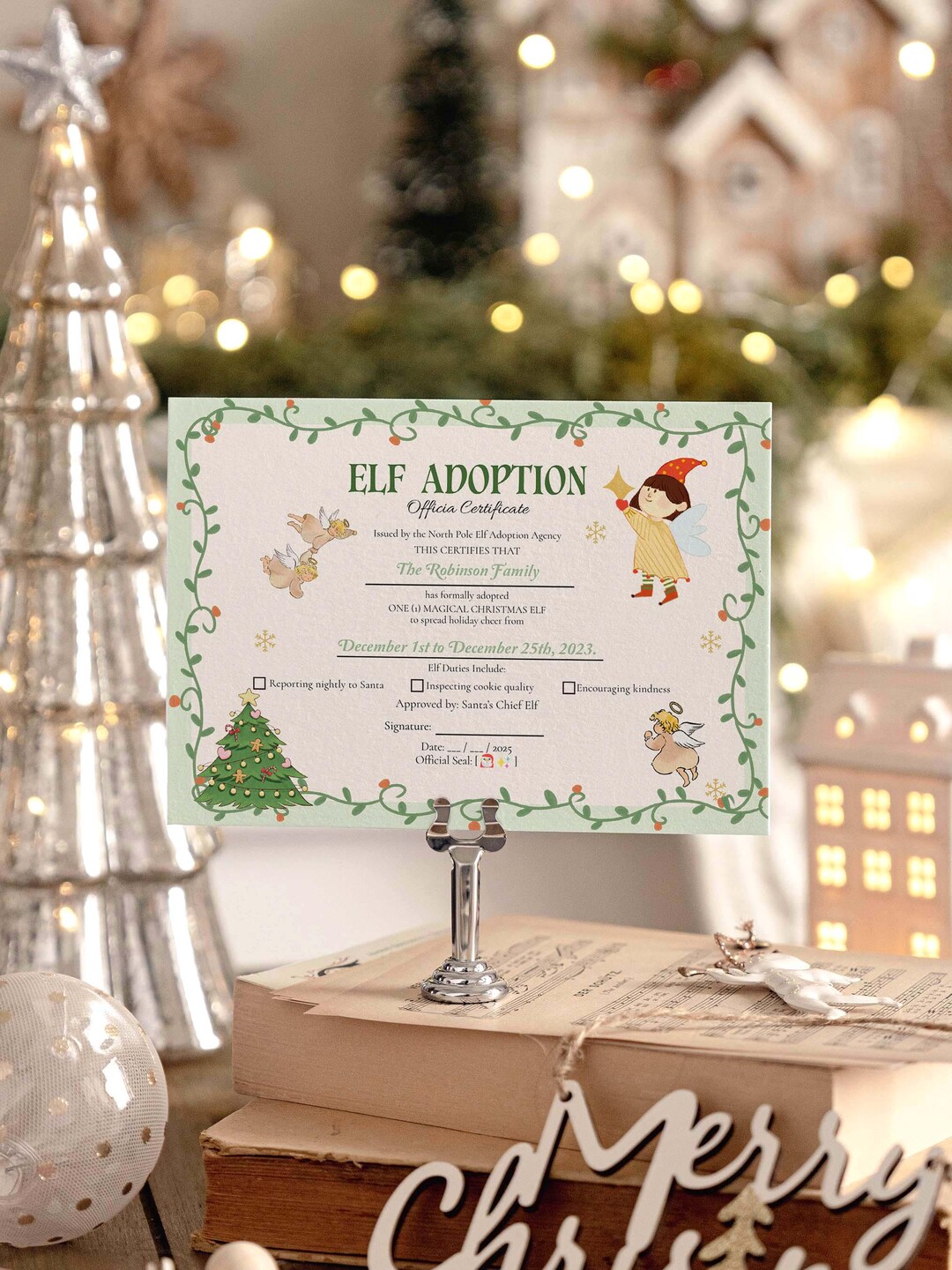 Editable Elf Adoption Certificate Printable Elf Adoption Template ...