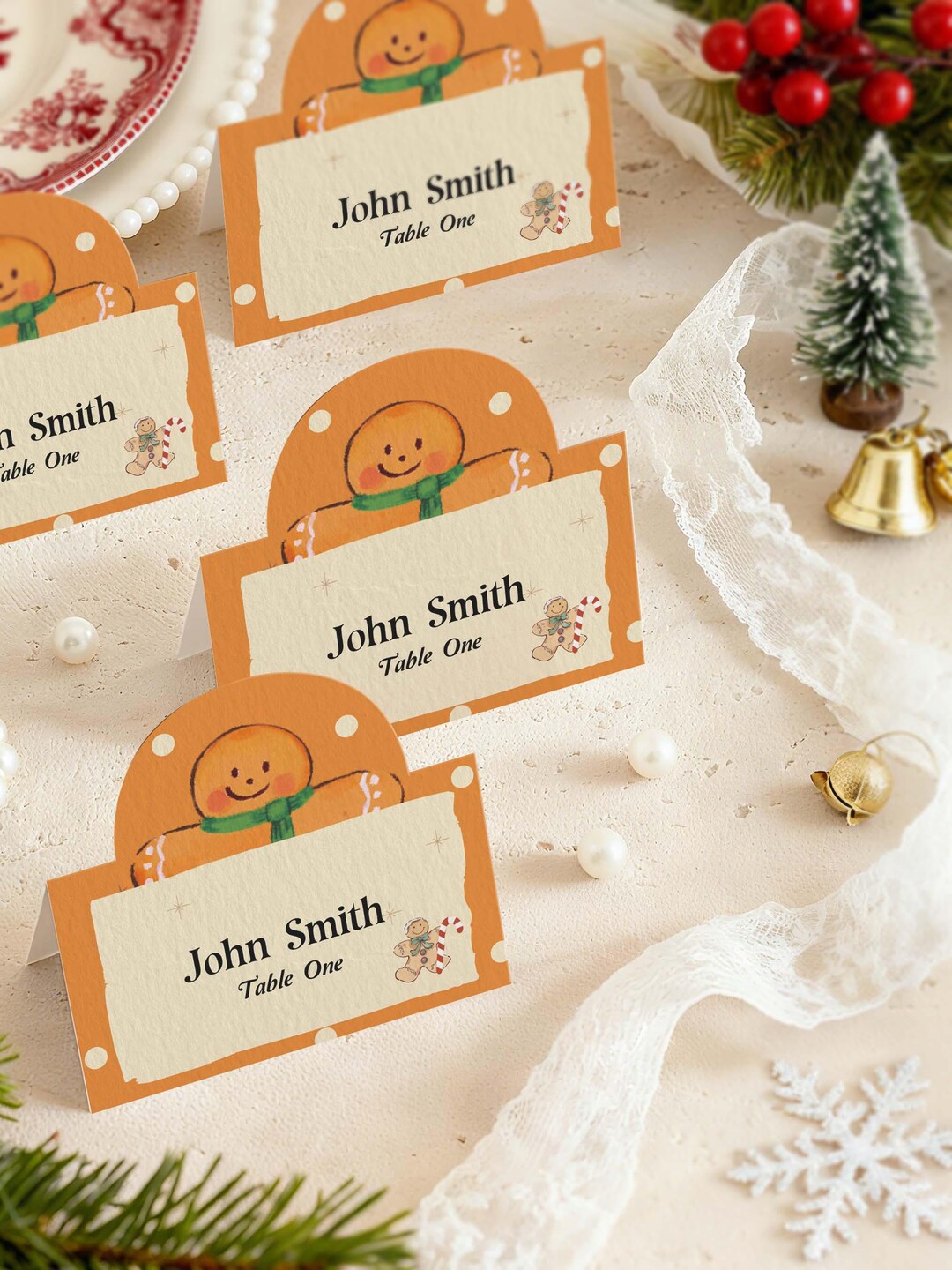 Editable Christmas Place Card Template Holiday Name Card Christmas ...