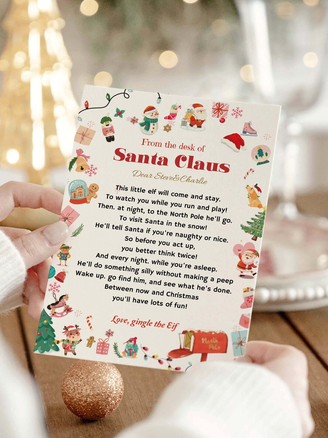 Printable Official Letter From Santa Template, Editable Personalized ...