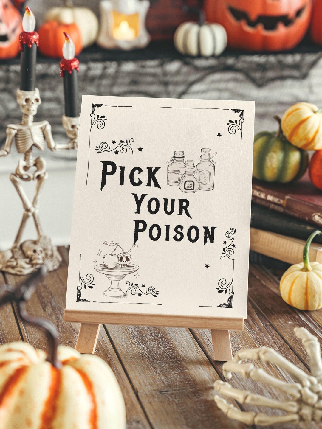 Halloween Party Sign Template, Halloween Table Decor Signs, Halloween ...