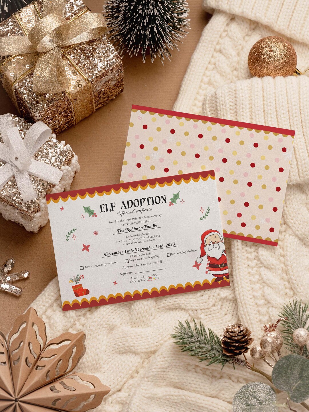 Editable Elf Adoption Certificate Printable Elf Adoption Template ...