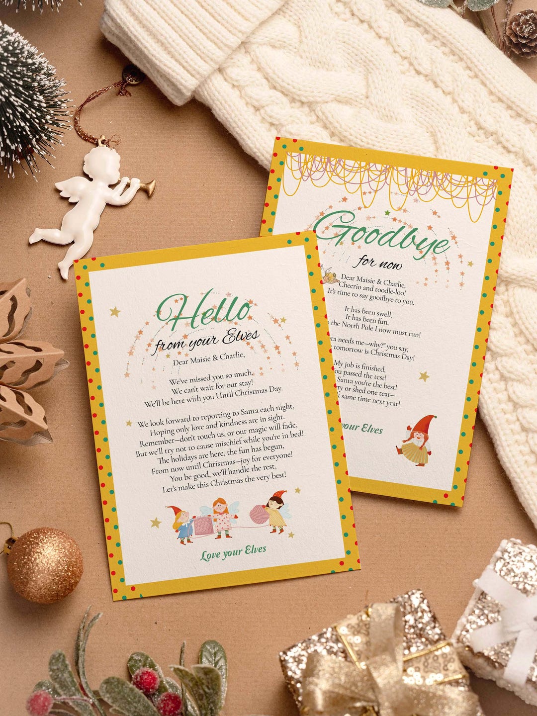 Editable Elf Welcome & Goodbye Letter Set, Christmas Elf Arrival and ...