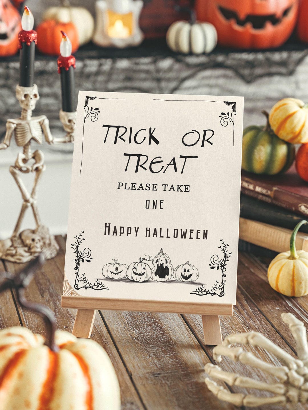 Halloween Party Sign Template, Halloween Table Decor Signs, Halloween ...