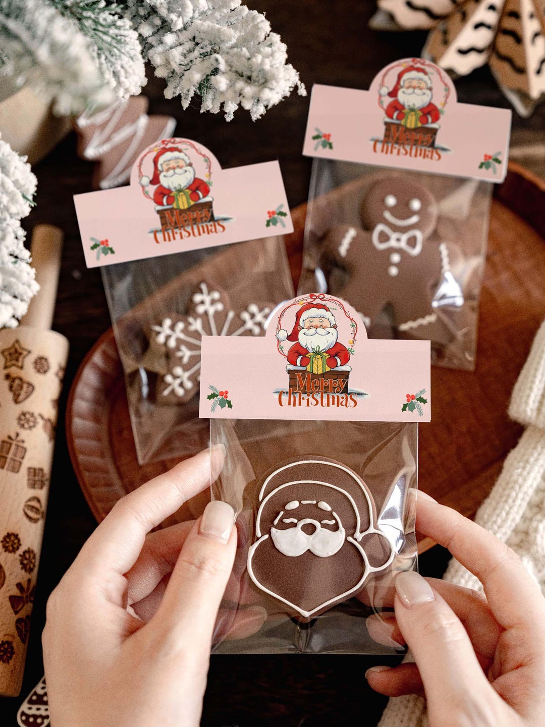 Printable Santa Bag Topper Label Treat Bag Digital Template,Preschool ...