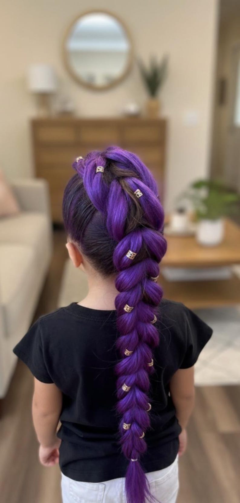 Rumi K Pop Demon Hunters Huntrix Purple Braiding Braid Hair, Rumi ...