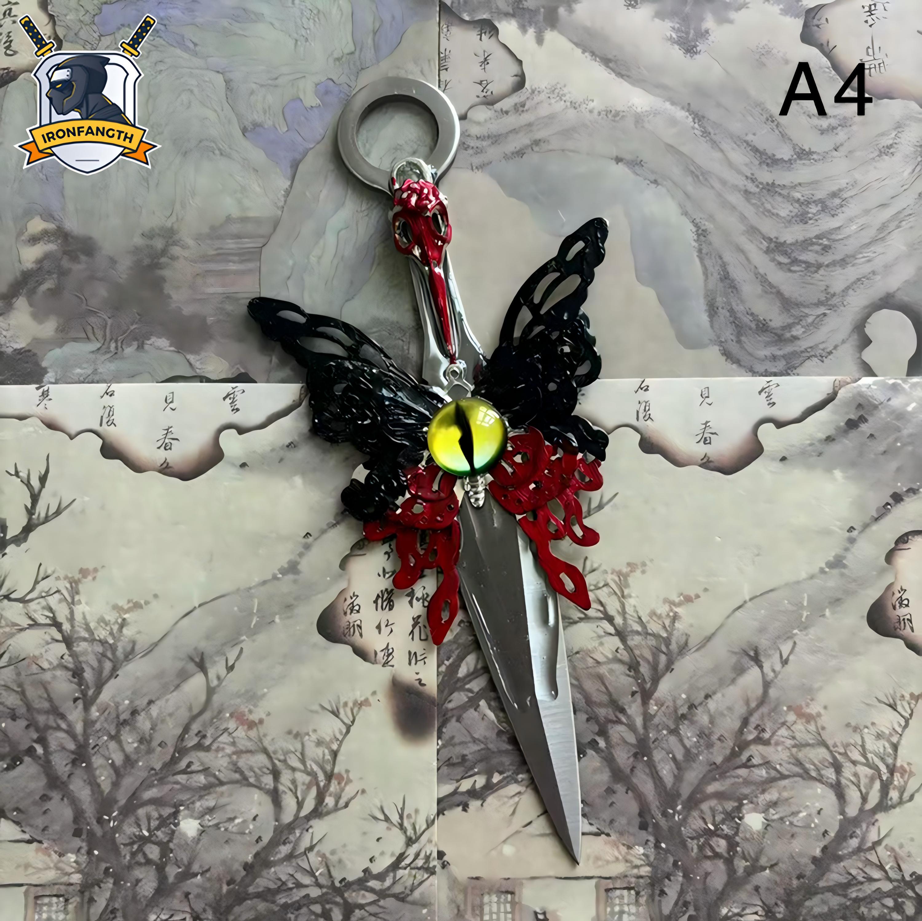 Handmade Kunai, Fantasy Resin Knife With Butterfly, Moon, and Flower ...