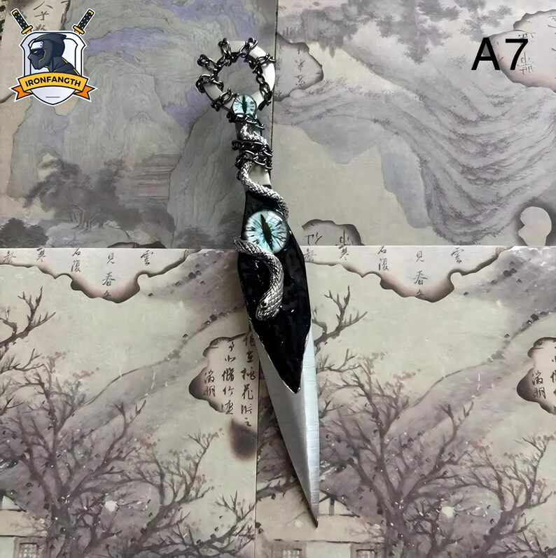 Handmade Kunai, Fantasy Resin Knife With Butterfly, Moon, and Flower ...