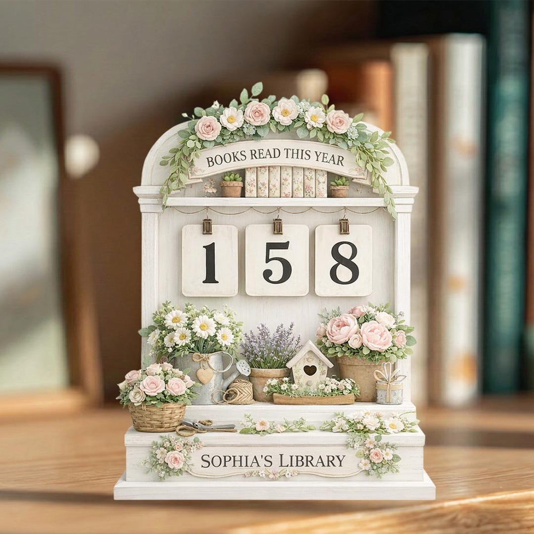 Shabby Chic Books Read Counter, Vintage Floral Library Decor - Etsy