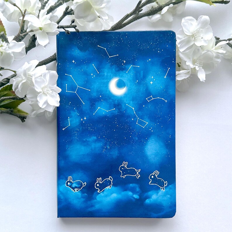 Stellar Constellation Bunnies Notebook | A5 Hard Cover Leatherette ...