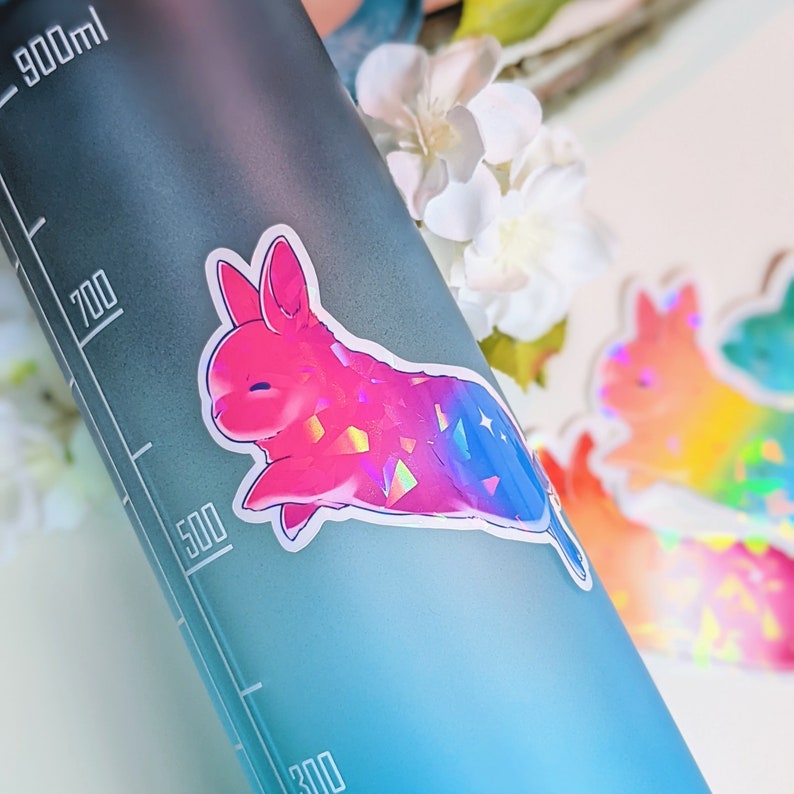 LGBTQ Pride Bunny Sticker Cute Die-cut Holographic Rabbit - Etsy