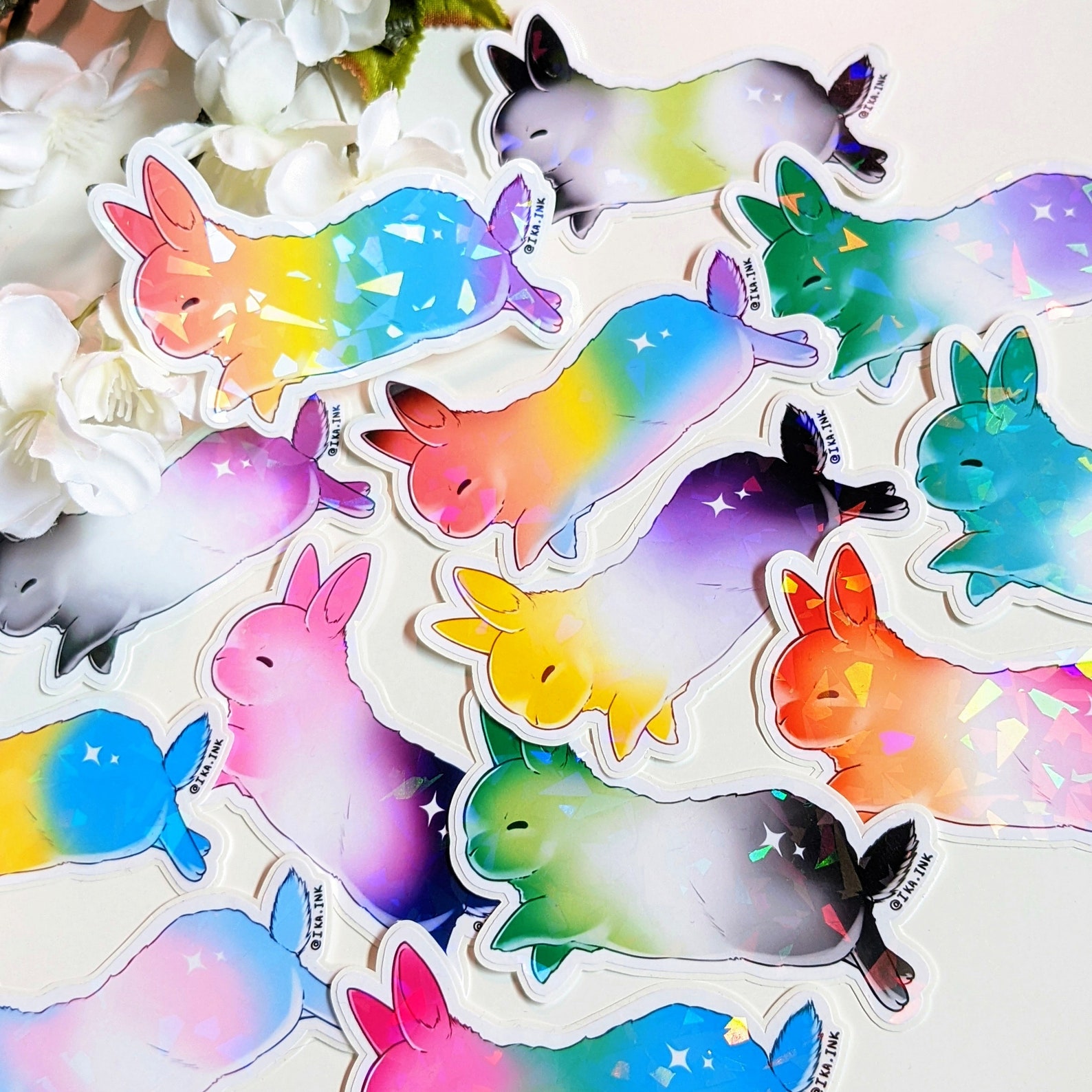 LGBTQ Pride Bunny Sticker Cute Die-cut Holographic Rabbit - Etsy