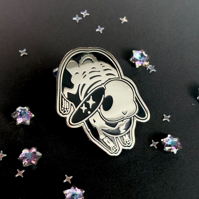 Bowing Skeleton Bunny Enamel Pin - Creepy Cute Halloween Themed Lop Ear ...