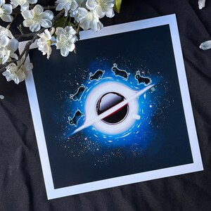 Space Bunnies Black Hole Coffee Art Print | Celestial Rabbit ...