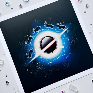 Space Bunnies Black Hole Coffee Art Print | Celestial Rabbit ...