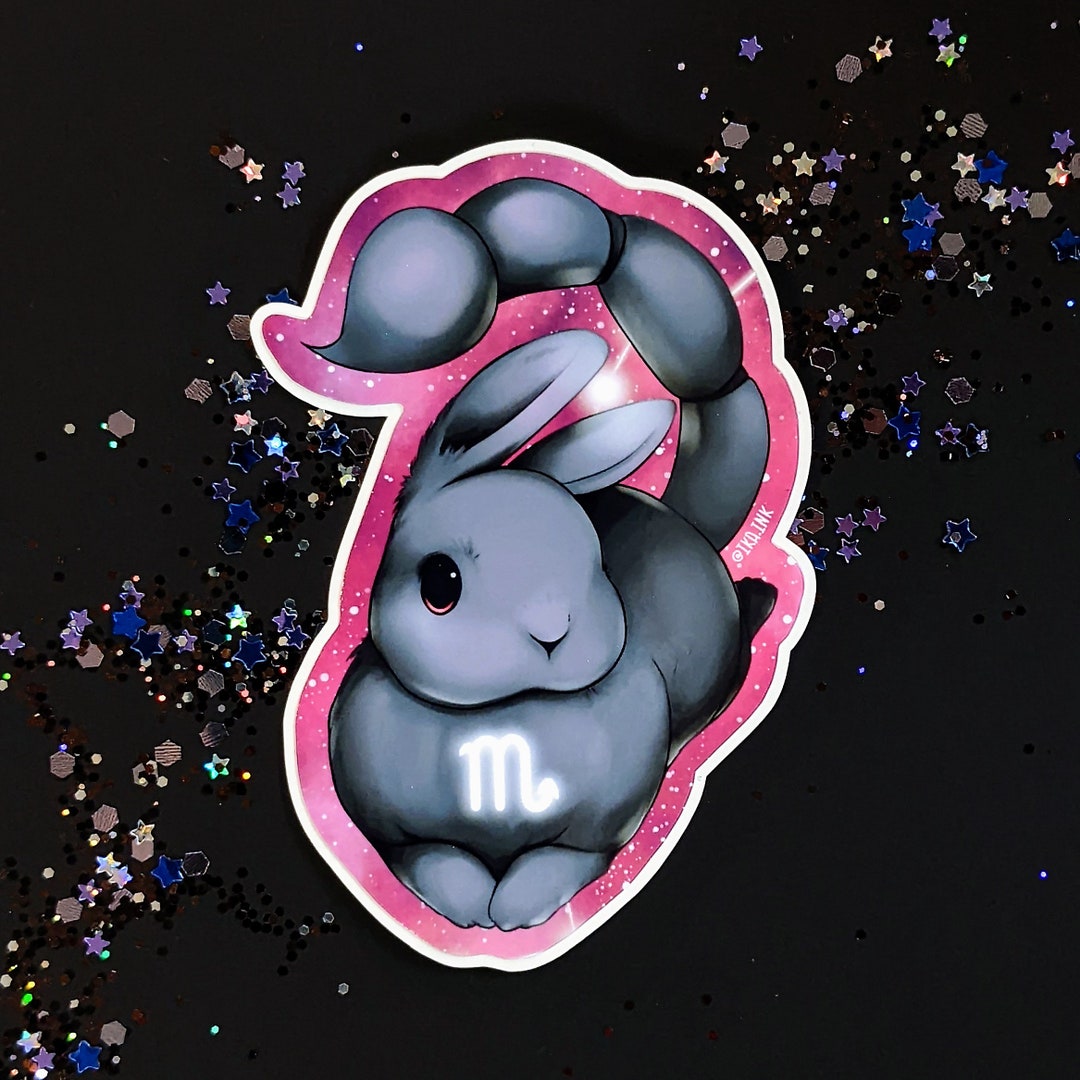 Scorpio Zodiac Sign Sticker Cute Bunny Themed Die-cut Sticker - Etsy