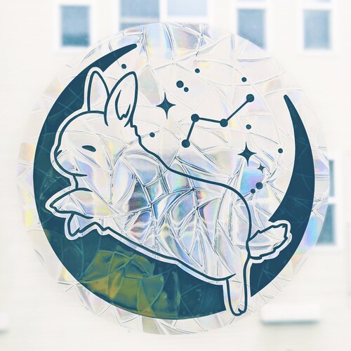 Cerberus Holographic Bunny Sticker - Etsy