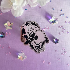 Bowing Skeleton Bunny Enamel Pin - Creepy Cute Halloween Themed Lop Ear ...