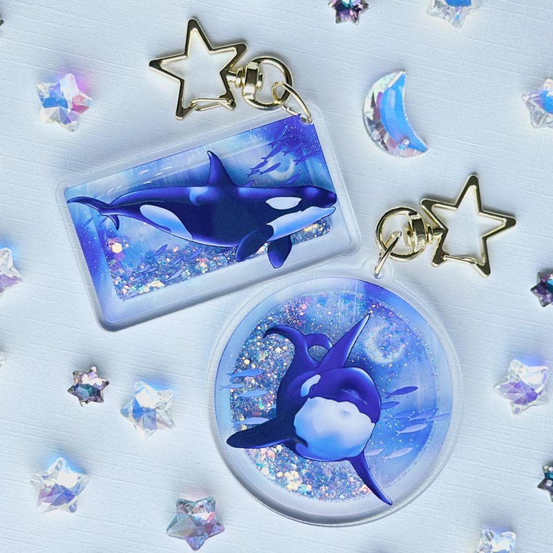 Aesthetic Liquid Keychain - Etsy