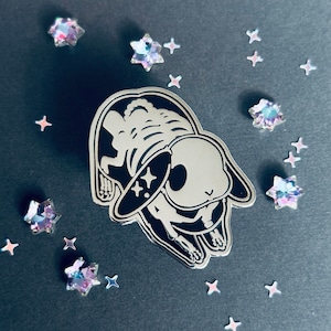 Bowing Skeleton Bunny Enamel Pin - Creepy Cute Halloween Themed Lop Ear ...