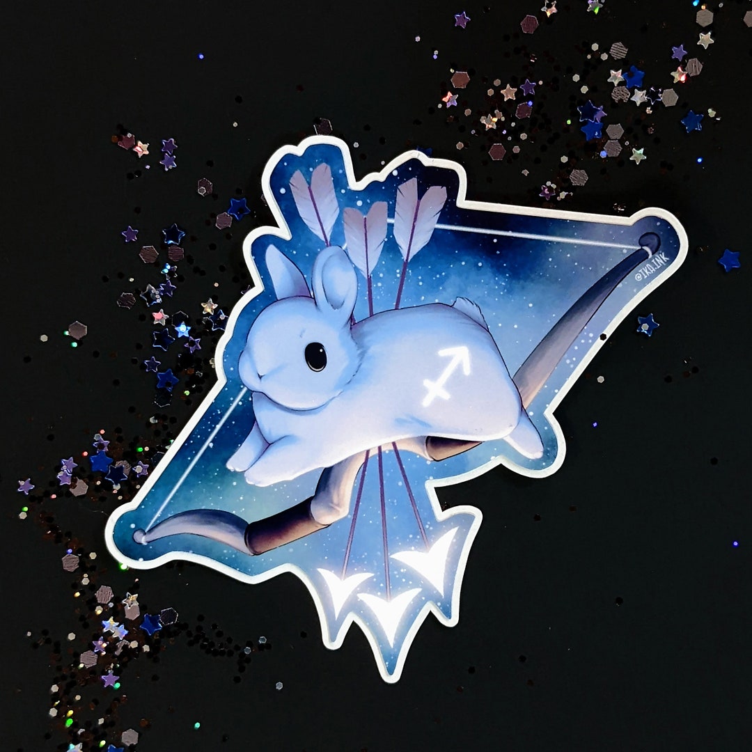 Sagittarius Zodiac Sign Sticker Cute Bunny Themed Die-cut Sticker - Etsy
