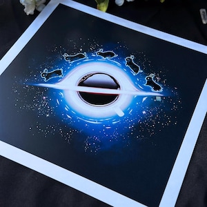 Space Bunnies Black Hole Coffee Art Print | Celestial Rabbit ...