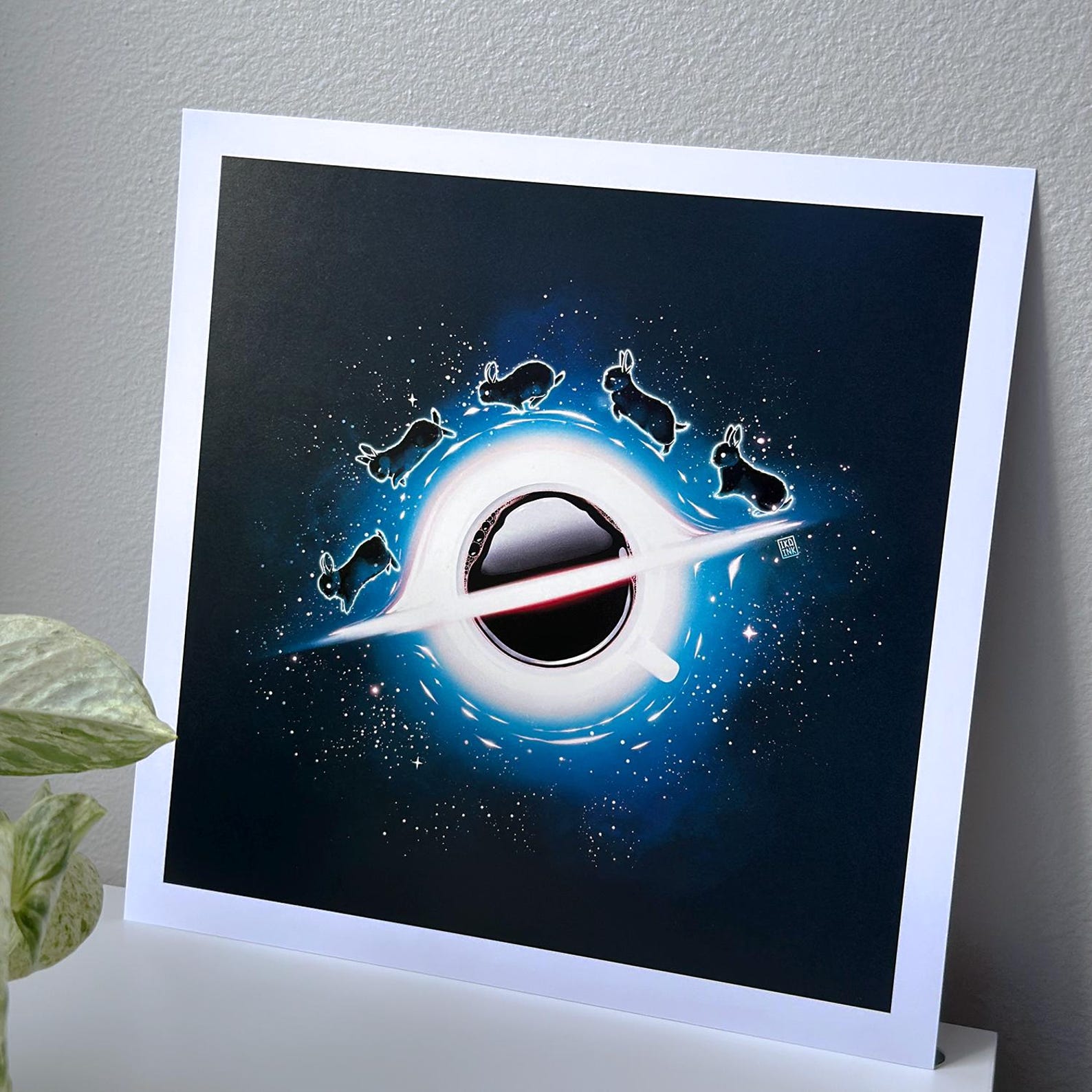 Space Bunnies Black Hole Coffee Art Print | Celestial Rabbit ...