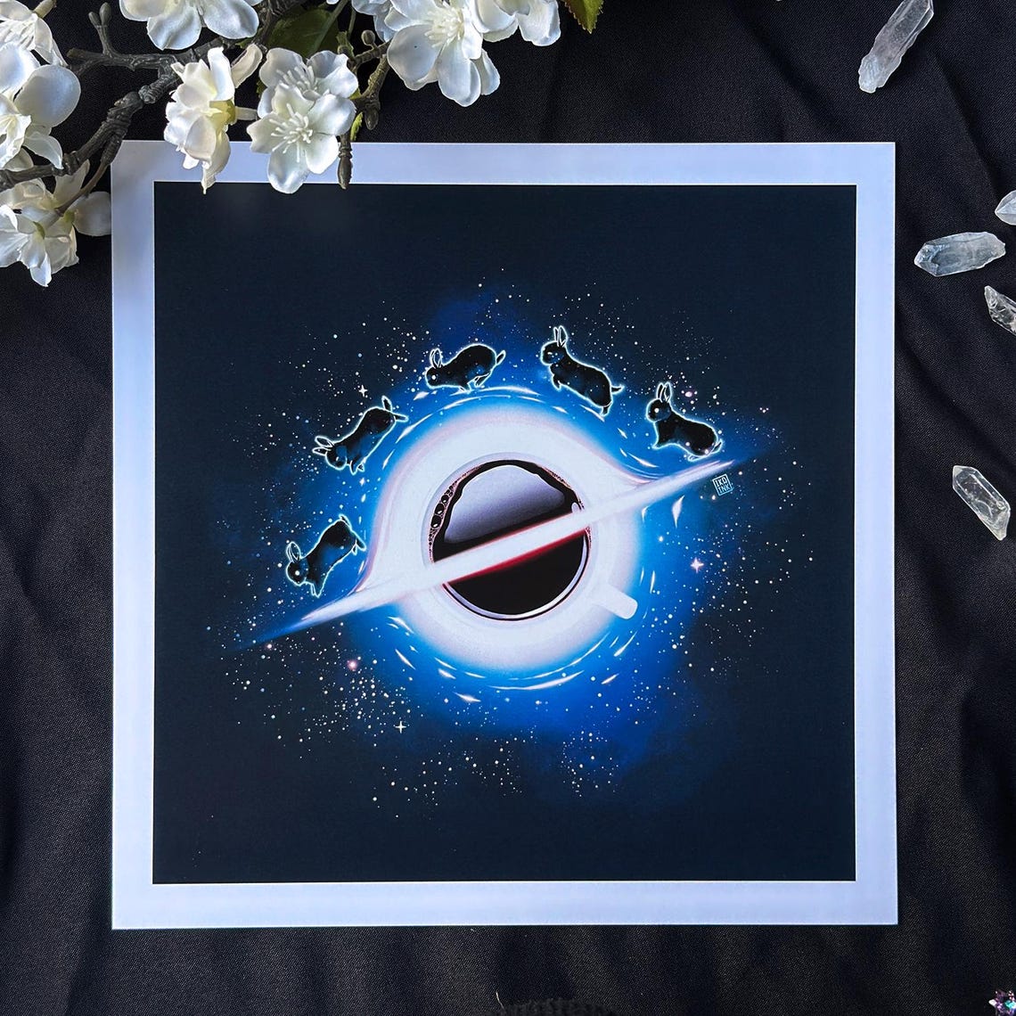 Space Bunnies Black Hole Coffee Art Print | Celestial Rabbit ...