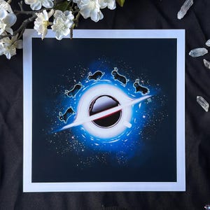 Space Bunnies Black Hole Coffee Art Print | Celestial Rabbit ...