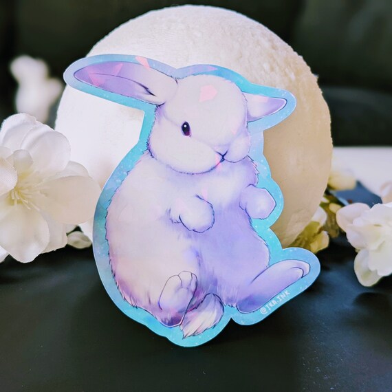 Stickers, Labels & Tags Holographic Vinyl Sticker Space Bunny Stickers ...