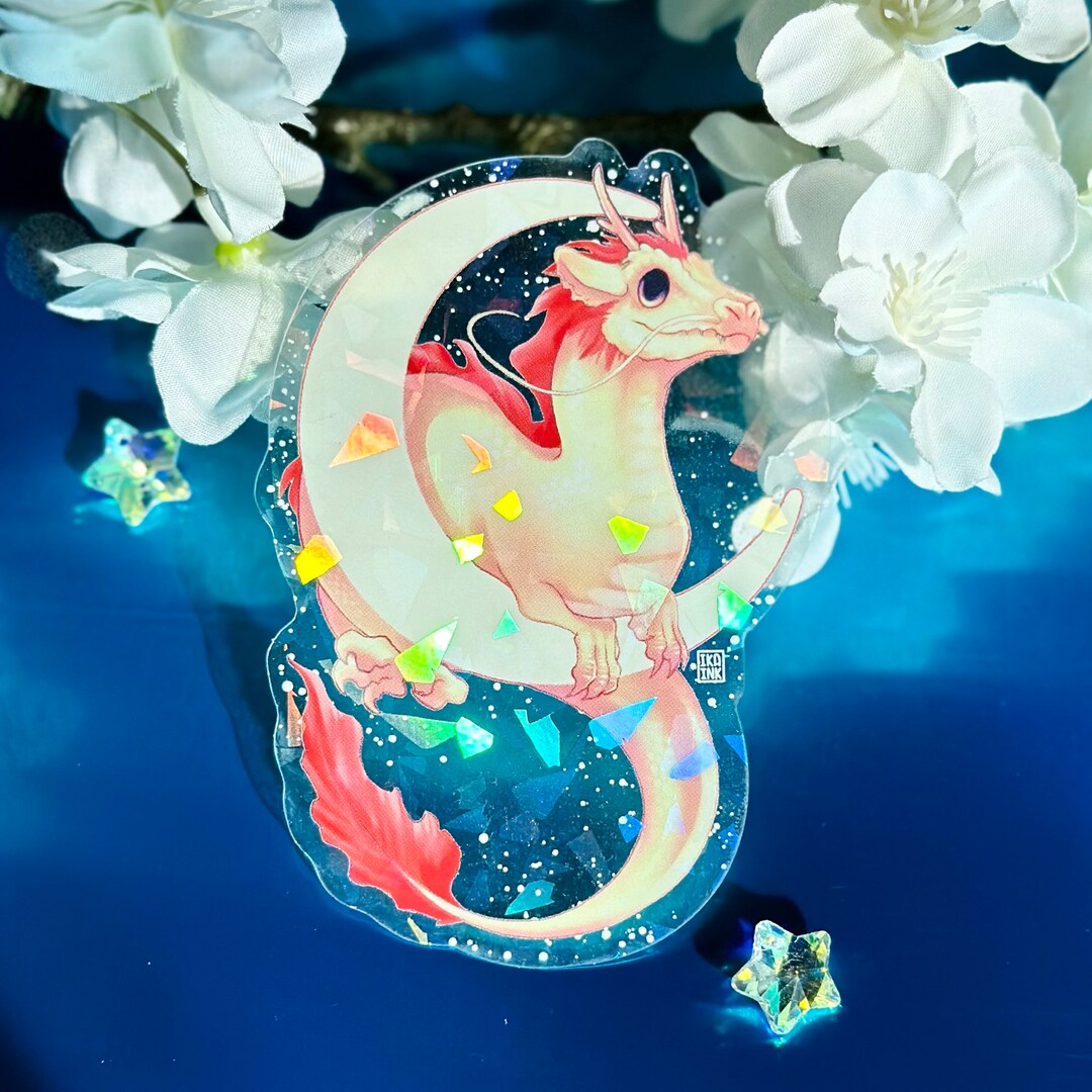 Lunar Dragon Sticker | Clear Holographic Vinyl Sticker for Year of the ...