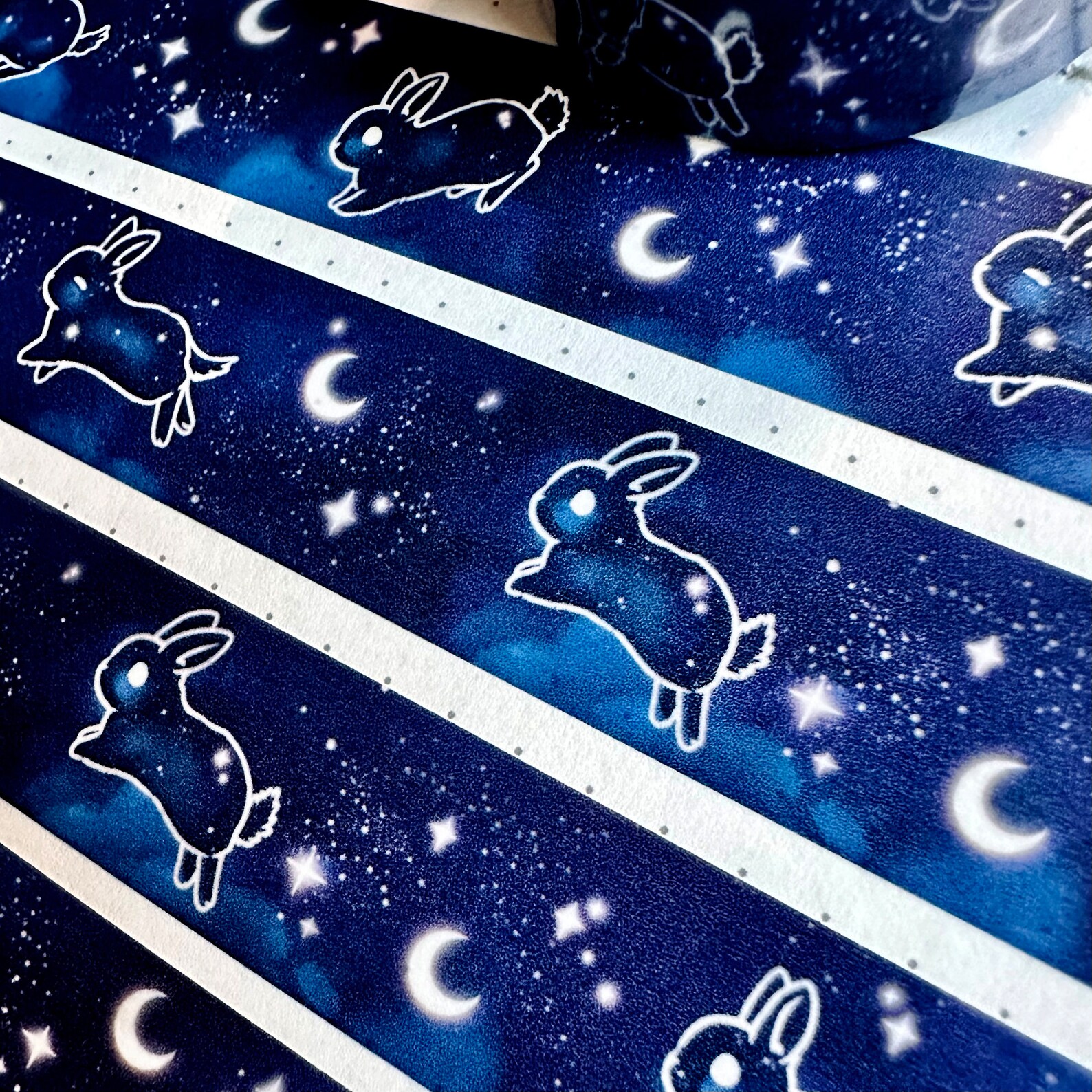 Stellar Bunny Washi Tape, Cute Washi Tape With Moon Rabbits and Stars ...