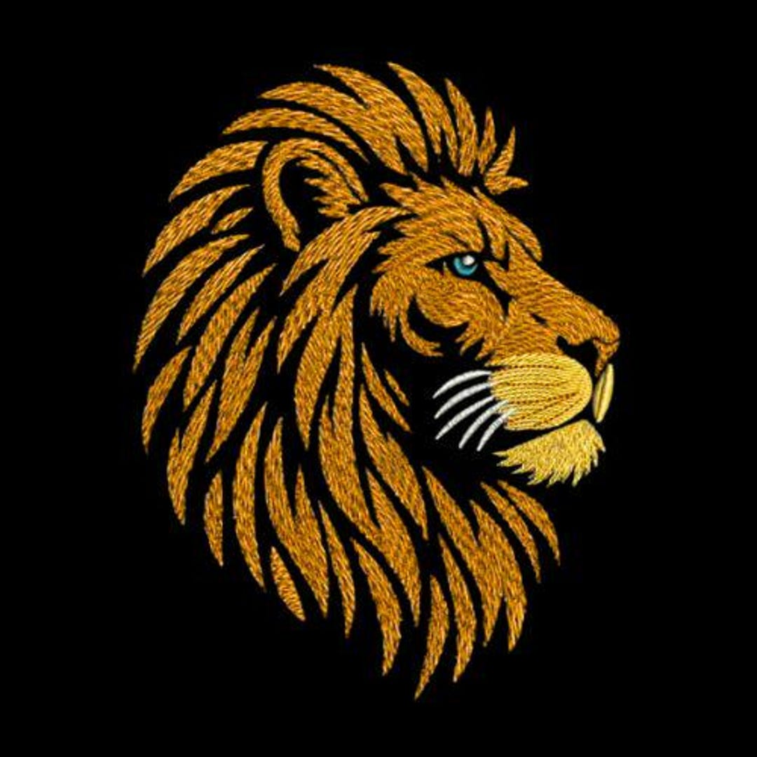 Lion Head Embroidery Design | Digitized Embroidery File | Instant ...