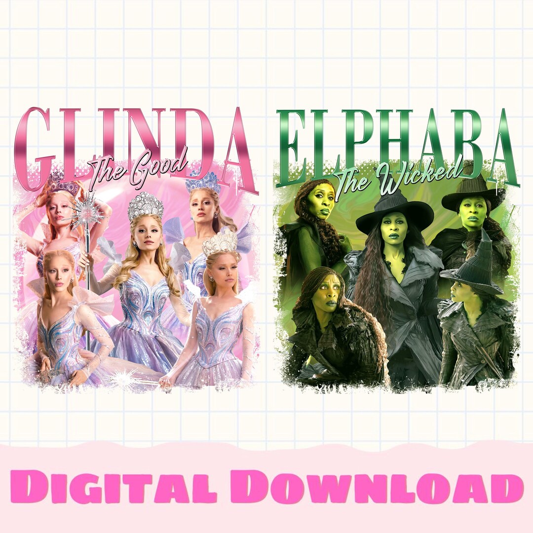 Elphaba and Glinda Besties Couple Png, Wicked Change for Good Ornament ...